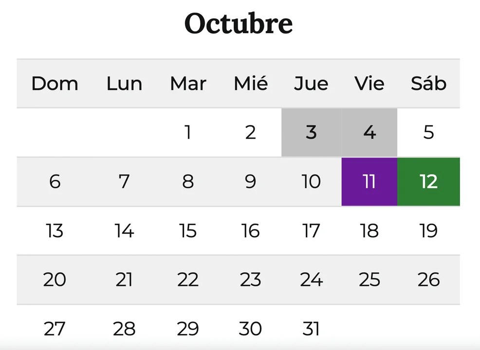Quiénes tendrán dos fines de semana largos en octubre